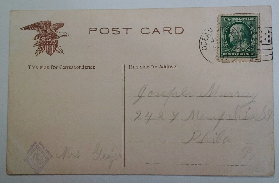 New Jersey Postcard 1909 RARE Ocean Grove Beach Ross Bathing Ground ...