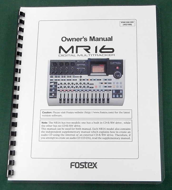 Fostex MR-16 Owners Manual: Comb Bound & Protective Covers! | eBay