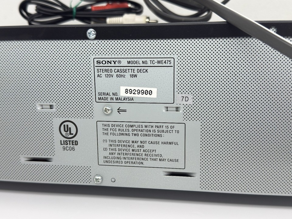 Sony TC-WE475 Dual Cassette Deck Auto Reverse Player Recorder Pitch ...