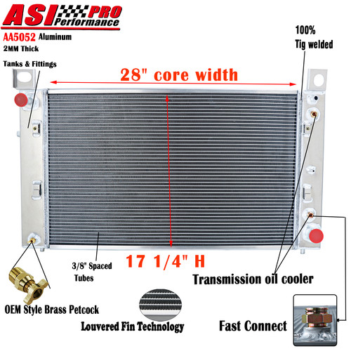 4Row Aluminum Radiator Fit 1999~2012 Chevy Silverado 1500 2500 Tahoe 4. ...