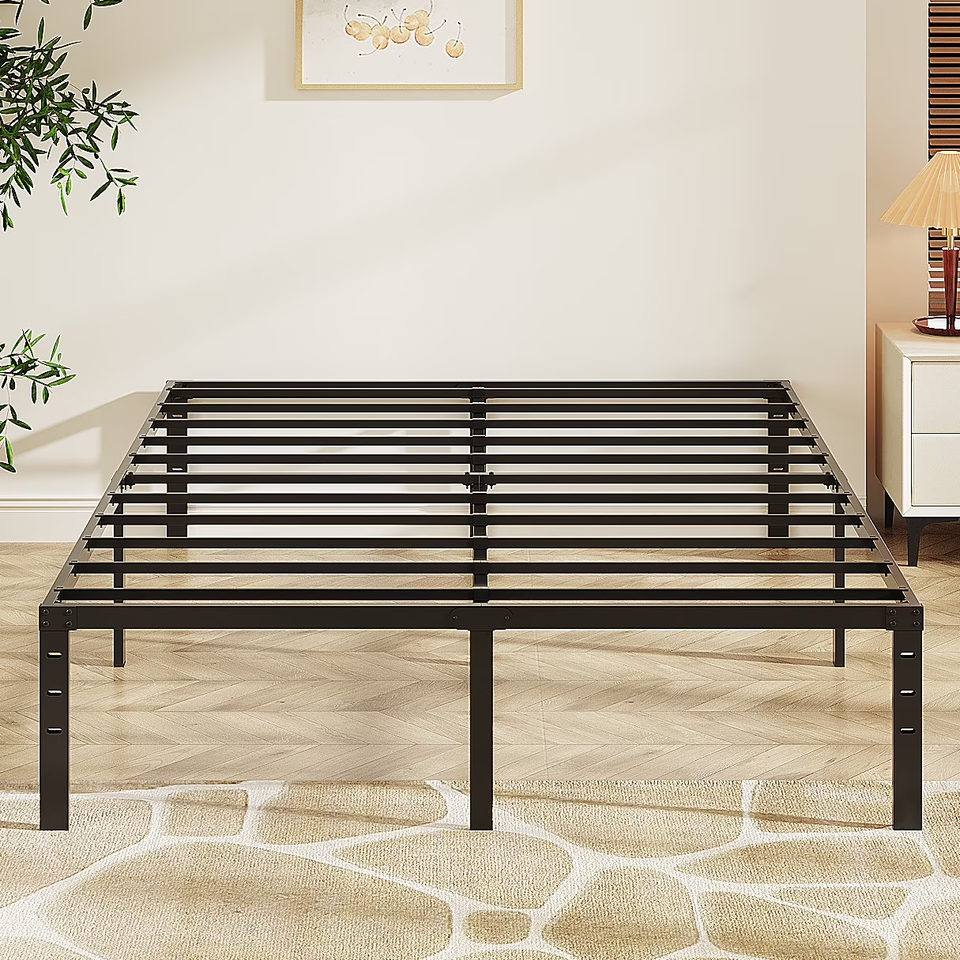 14 Inch Queen Size Bed Frames Heavy Duty, Metal Platform Bed No Box ...