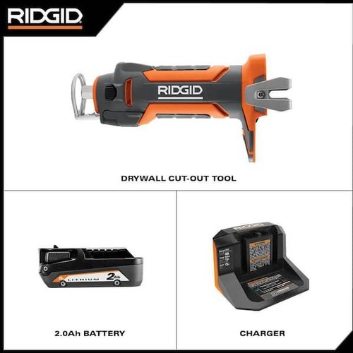 RIDGID 18V Drywall Cut-Out Tool Kit with 2.0 Ah Battery and Charger | eBay