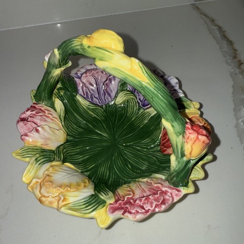 CORNER RUBY BOTANICAL COLLECTION FLORAL ROSE BUDS SMALL 7” PORCELAIN ...