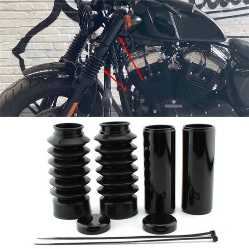 8Pcs Gloss Black Front Fork Cover Set For Harley Sportster X48 XL1200X ...