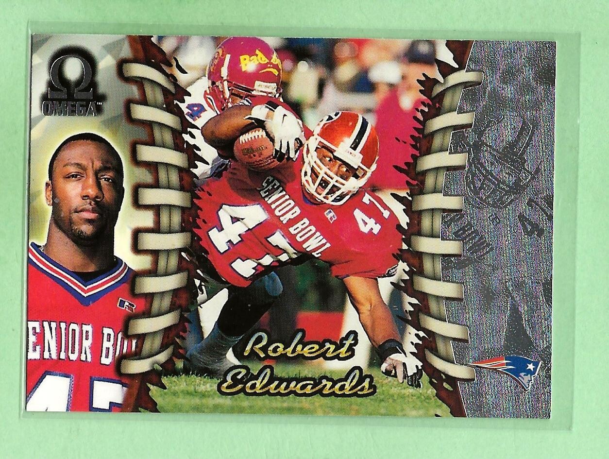 ROBERT EDWARDS - 1998 Pacific Omega - "Rookie" - #144 - Patriots -Comb ...