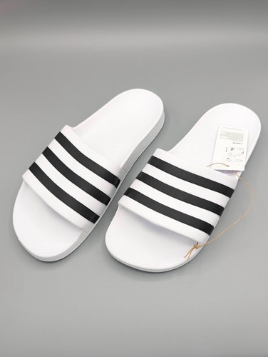 Adidas Adilette Aqua Men's Slides White Black Sandal (F35539) Unisex ...