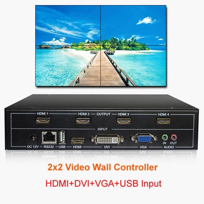 TV Wall Controller 2x2 HDMI DVI VGA USB Video Wall Processor 4 Screens ...
