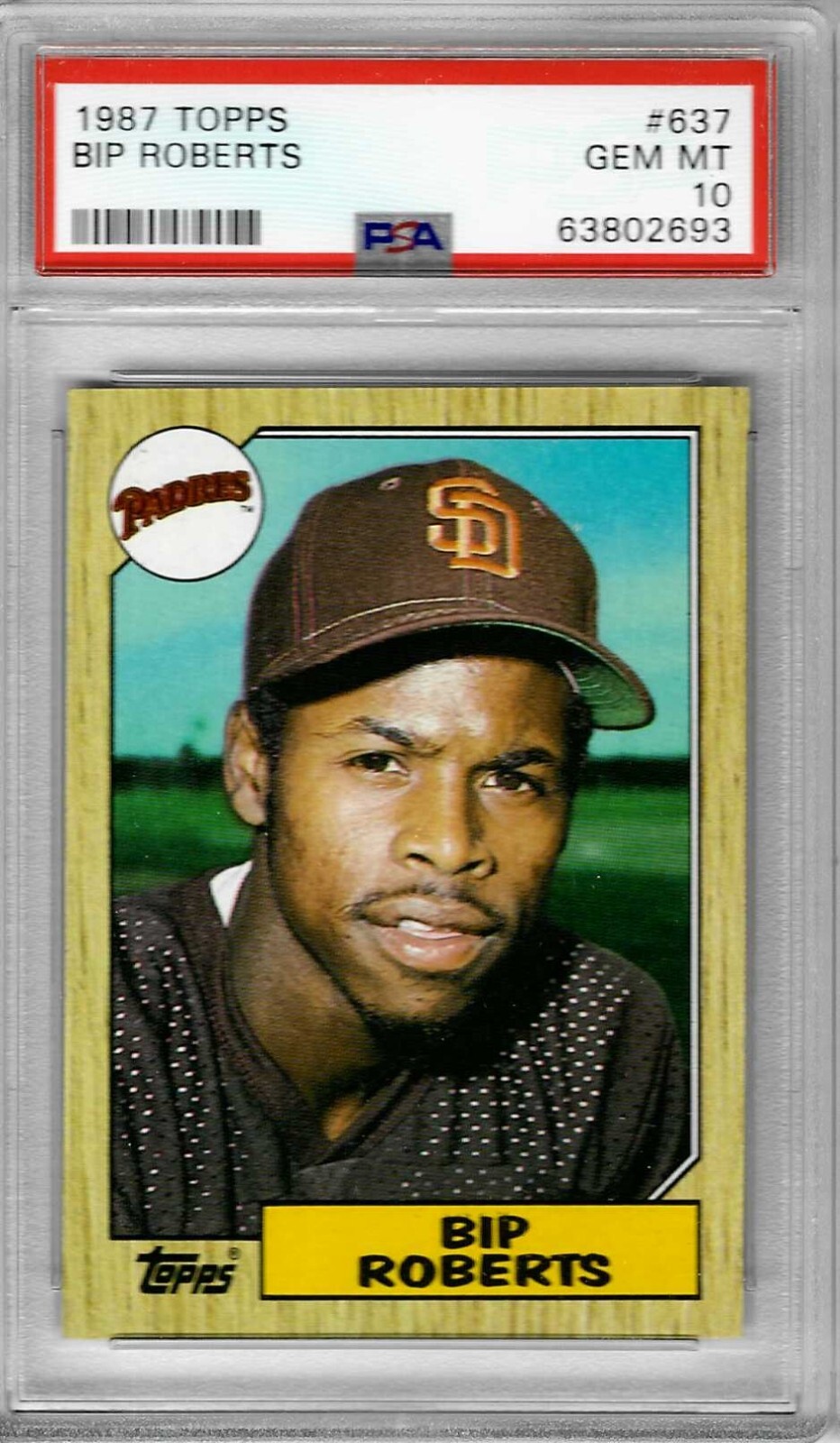 1987 Topps #637 Bip ROBERTS - PSA 10+++ RC Padres | eBay