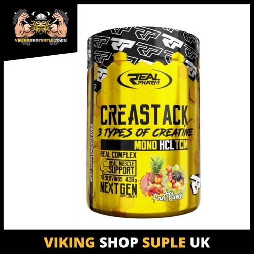 REAL PHARM CREASTACK 420g 3 TYPES OF CREATINE MONO HCL TCM CREATINE MIX ...