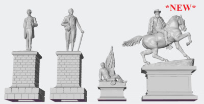 HO Scale 1:87 3-D Printed Historical Statues Scenery | eBay