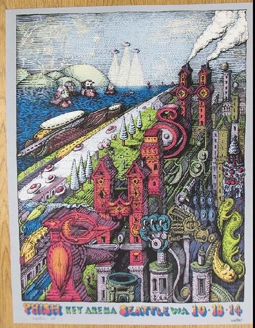 PHISH SEATTLE WA 2014 WELKER ORIG SILKSCREEN CONCERT POSTER | eBay