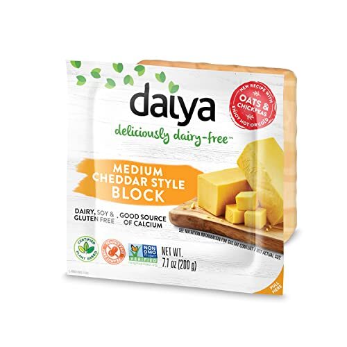 Dairy Free Medium Cheddar Style Vegan Cheese Block, 7.1 Ounce (Pack of ...