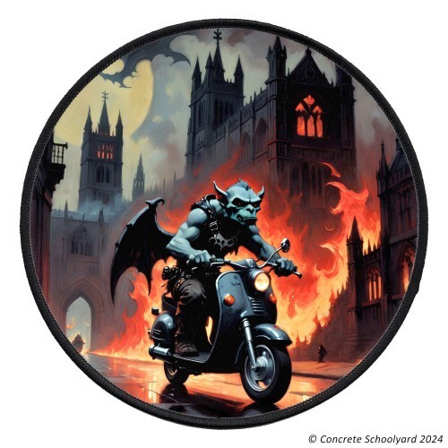 Scooter Gargoyle Patch up to 25cm, Large Iron On Jacket Backpatch ...