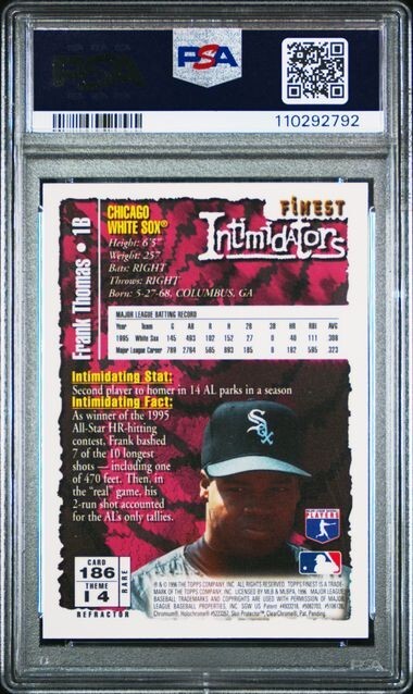 1996 Finest Frank Thomas Refractor W/ Coating PSA 9 | eBay