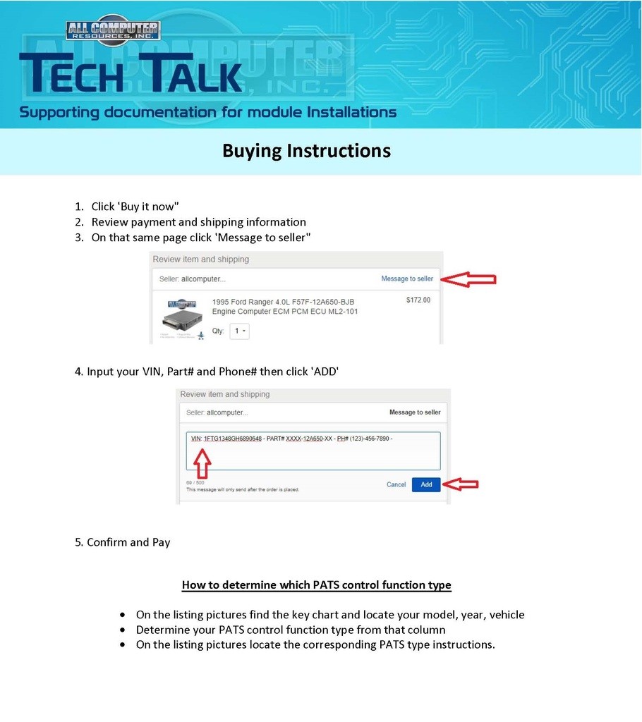2001 Ford Escape 3.0L 1U7A-12A650-AXF Computer ECM PCM ECU MPC-160 MPC ...