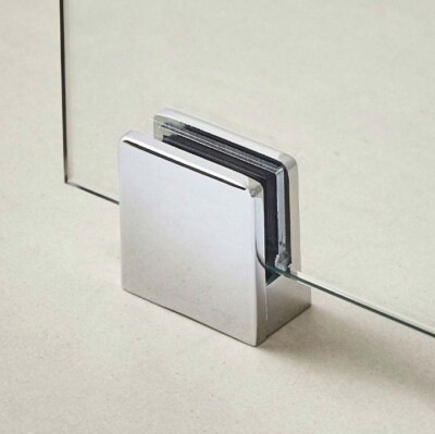 Wetroom Shower Panel Screen Support Foot Glass Clamp Fixing - Bottom ...
