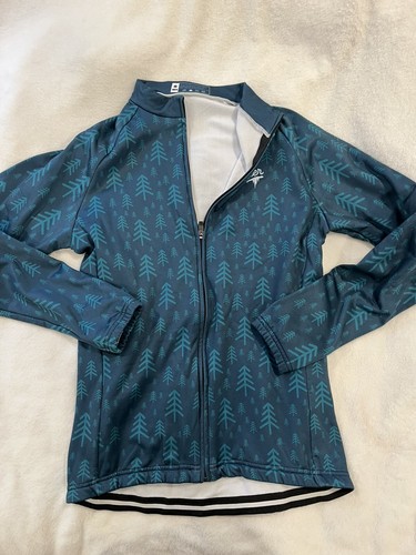 Cycling Jacket Fleece 3 Back Pockets Full Zip White Adult S Blue Warm ...