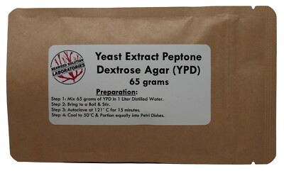 Yeast Extract Peptone Dextrose Agar (YEPD) (YPD) - 65 grams, Yields 1 ...