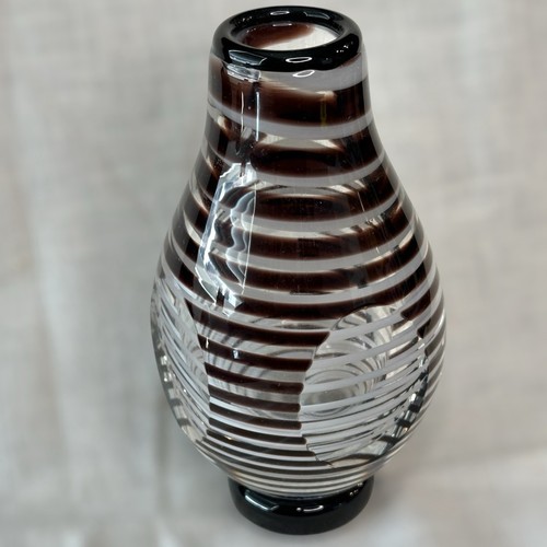 Vintage 1997 David Lindsay Studios Striped Signed Art Glass Vase | eBay