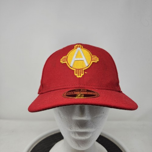 Albuquerque Dukes Hat Cap Fitted Mens 7 3/8 Red Yellow MILB Baseball ...