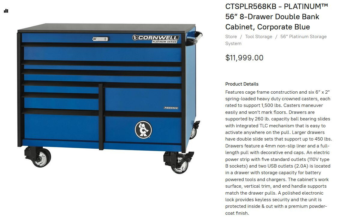 Cornwell Tool Box & Chest 56” Platinum Series | eBay