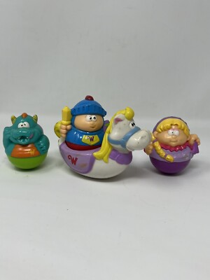 Vintage Lot of 4 Hasbro Weeble Woobles Knight Horse Princess Dragon ...