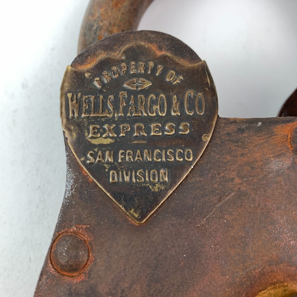Vintage 7" Wells Fargo & Co Express San Francisco Cast Iron Padlock ...
