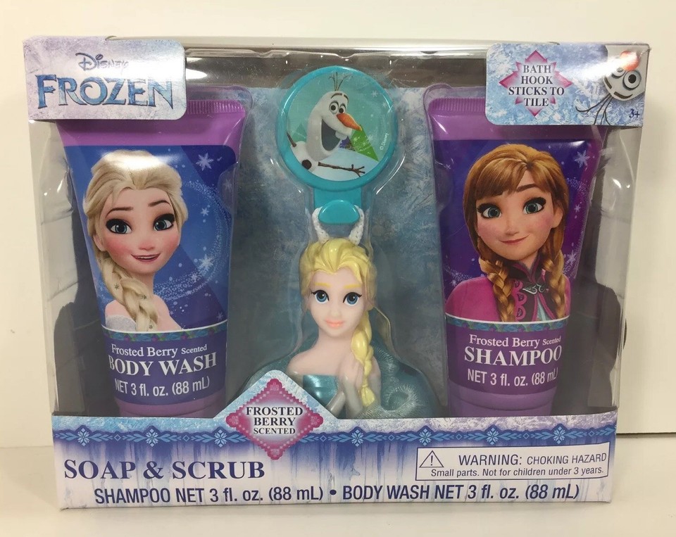 Disney Frozen ELSA Soap & Scrub KIDS GIFT SET Body Wash Bath Pouf and ...