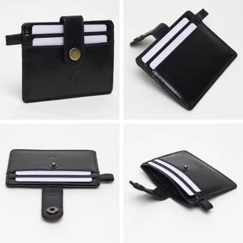 Men's Slim Minimalist Key Leather Card Holder Wallet RFID Blocking ...
