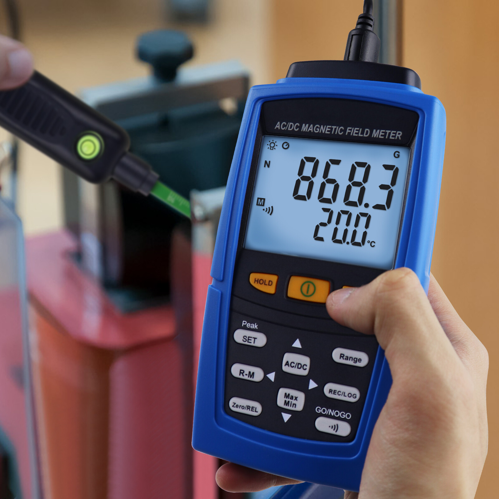 AC / DC Gaussmeter Magnetic Field Strength Meter Teslameter Magnet N/S ...