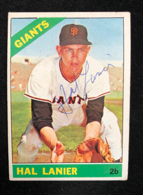HAL LANIER 1966 TOPPS AUTOGRAPHED SIGNED AUTO BASEBALL CARD 271 GIANTS ...