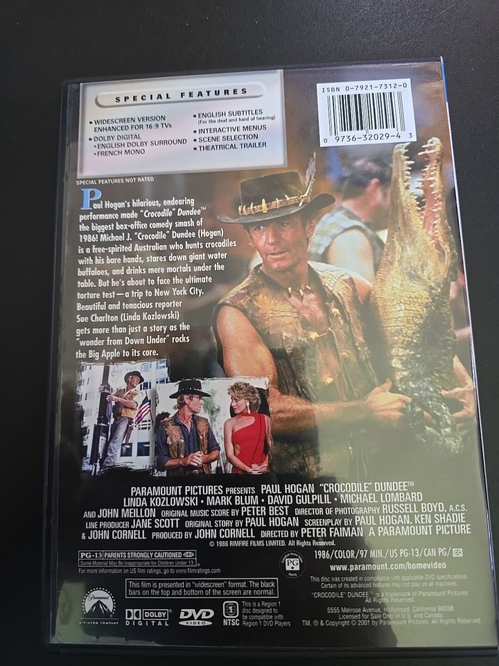 Crocodile Dundee-DVD-Paul Hogan Paramount Widescreen collection ...