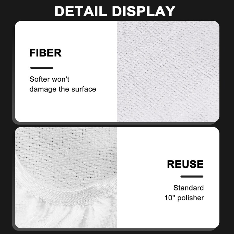 5 Pcs 10 INCH Bonnet Polisher Polish Pad Polishing Buffling Car ...