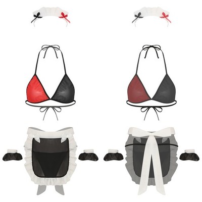 Women French Maid Anime Outfit Sets Rave Babydoll Nightwear Costume ...