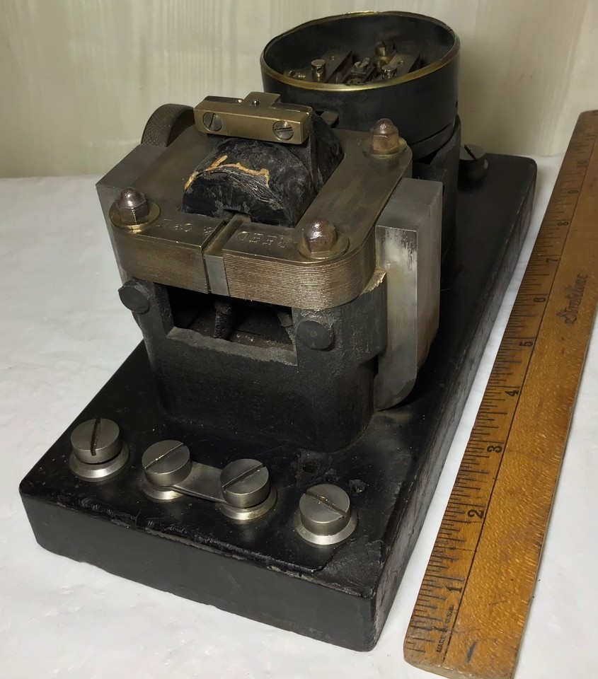 BIG HEAVY antique REED & CO vintage RR railroad key TELEGRAPH SOUNDER ...