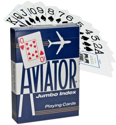 Bicycle Quality Aviator Jumbo Index Poker Size Playing Cards Blue New ...