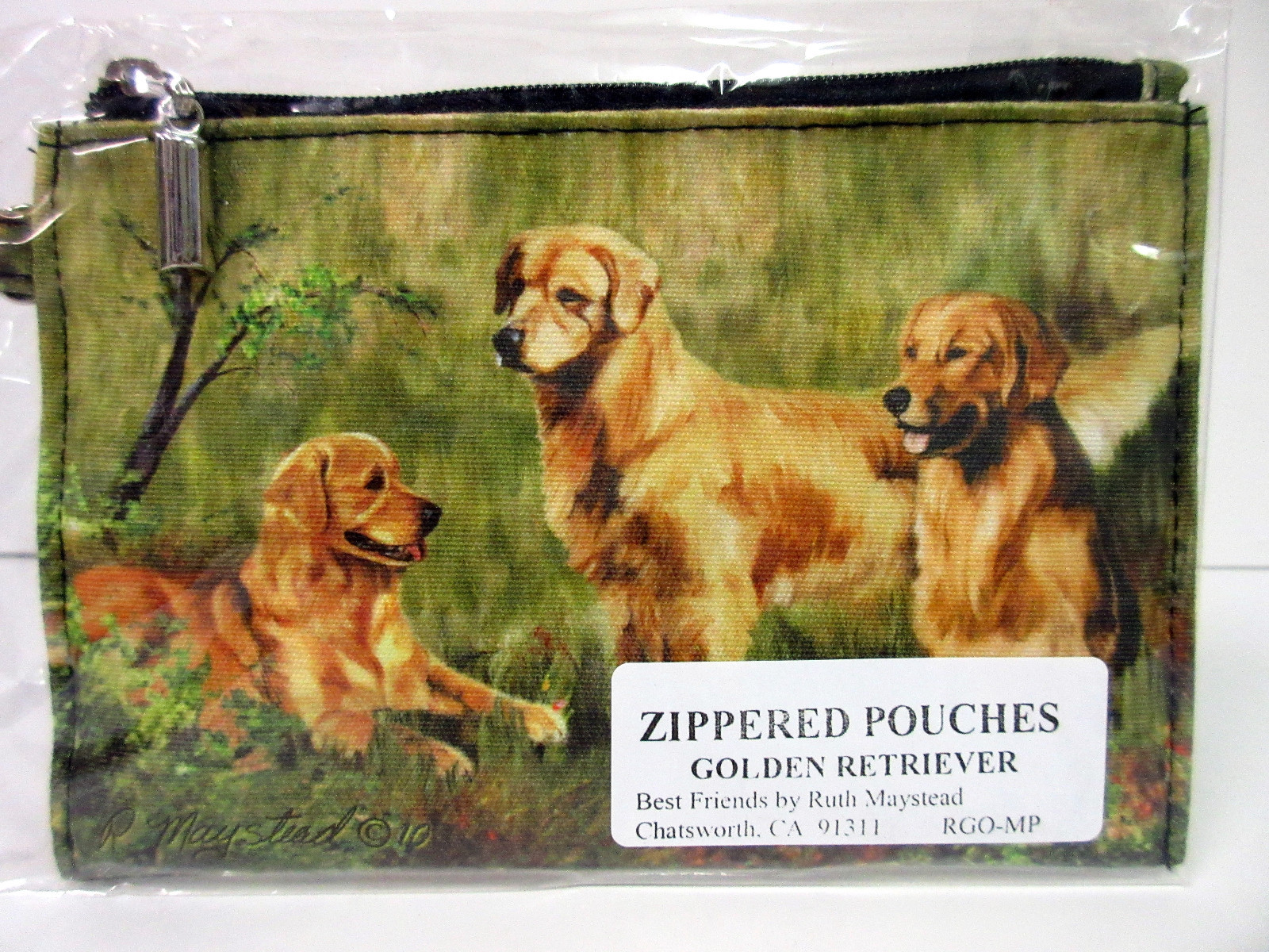 New Golden Retriever Dog Zippered Handy Pouch Make-up/Coin Purse Ruth ...