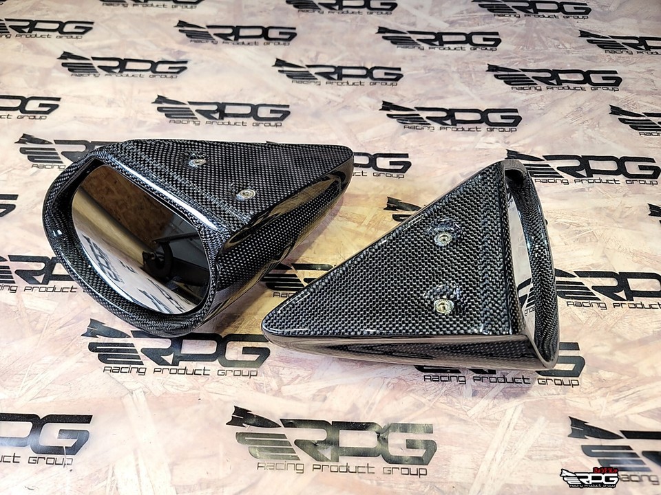 RPG WRC Plain Carbon Mirrors for 93-01 Subaru Impreza GC WRX STi GC8 ...