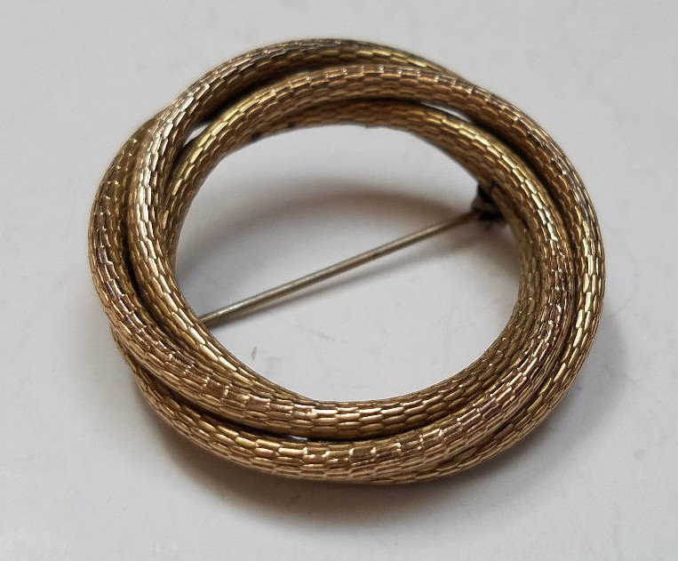 Vintage Winard Designer 12K Gold Filled Spiral Circle Brooch Pin 1 1/2 ...