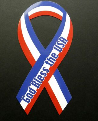 God Bless the USA Red, White, & Blue Ribbon Magnet for Car or ...