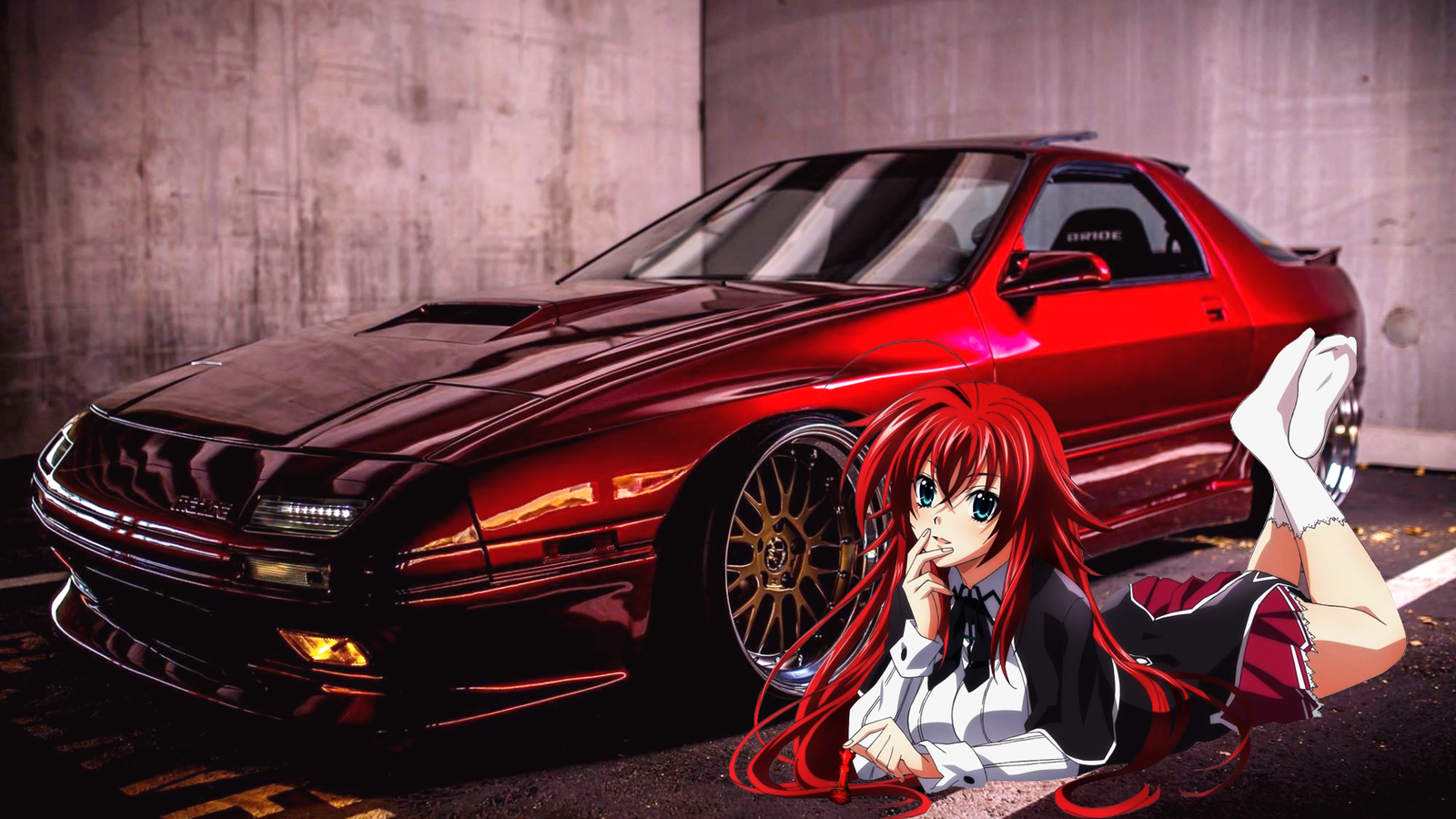 Anime car girls mazda rx7 high school dxd gremory Playmat Game Mat Desk ...