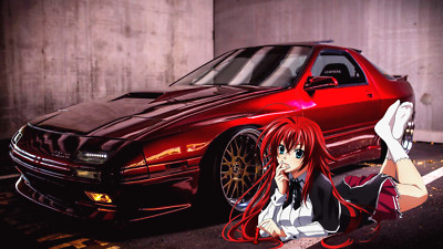 Anime car girls mazda rx7 high school dxd gremory Playmat Game Mat Desk ...