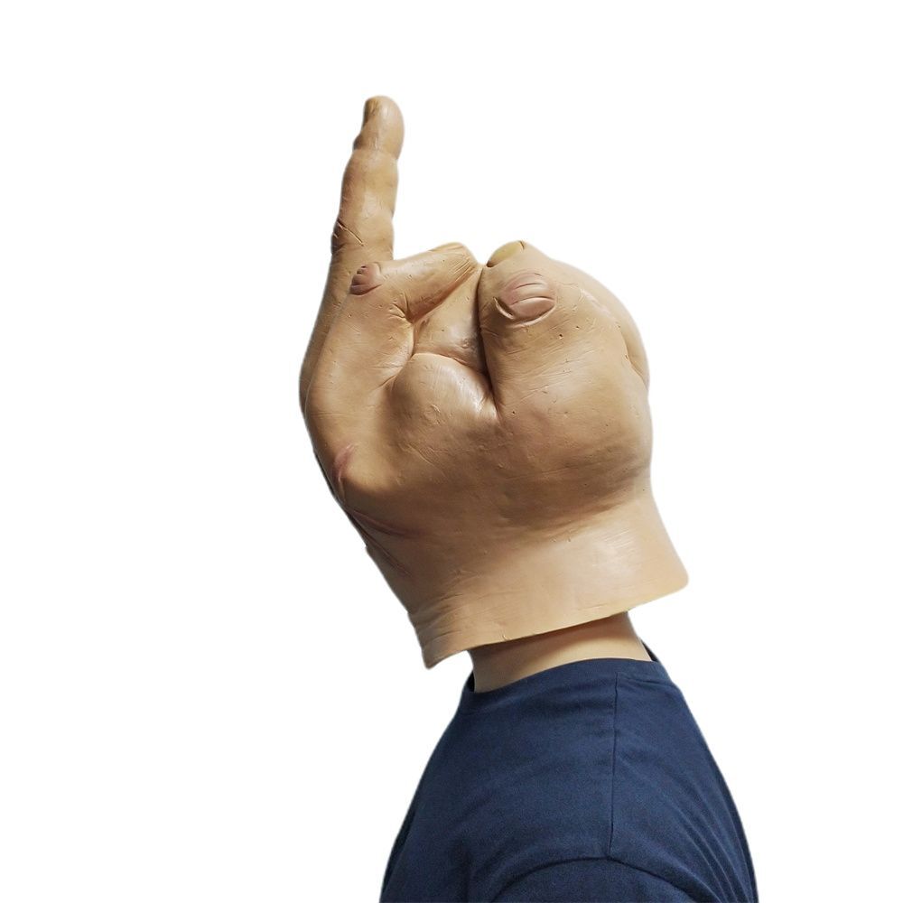 Gift Latex Full Head Party Cosplay Halloween Mask Funny Middle Finger ...