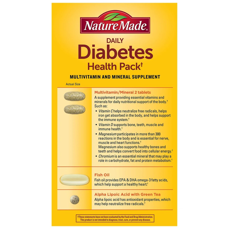 Nature Made Daily Diabetic Health Pack - 60 Packets - 60 Day Supply | eBay
