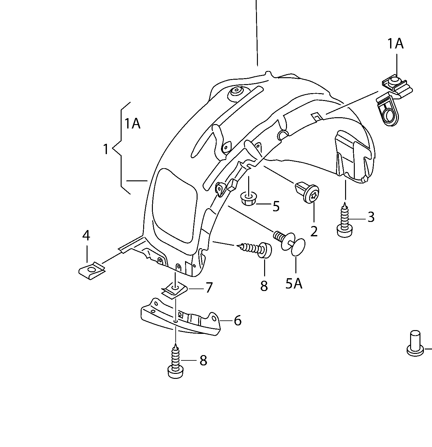 Audi Q5 09 - 12 OEM Fender Liner Splash Guard 8R0821172H Front Right ...