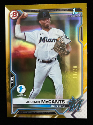 2021 Bowman Draft 1st Edition JORDAN McCANTS 1st Rookie GOLD #/50 ...