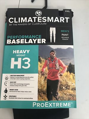 CLIMATESMART Black H3 HEAVYWEIGHT ProExtreme BASE LAYER PANTS Men XXL ...