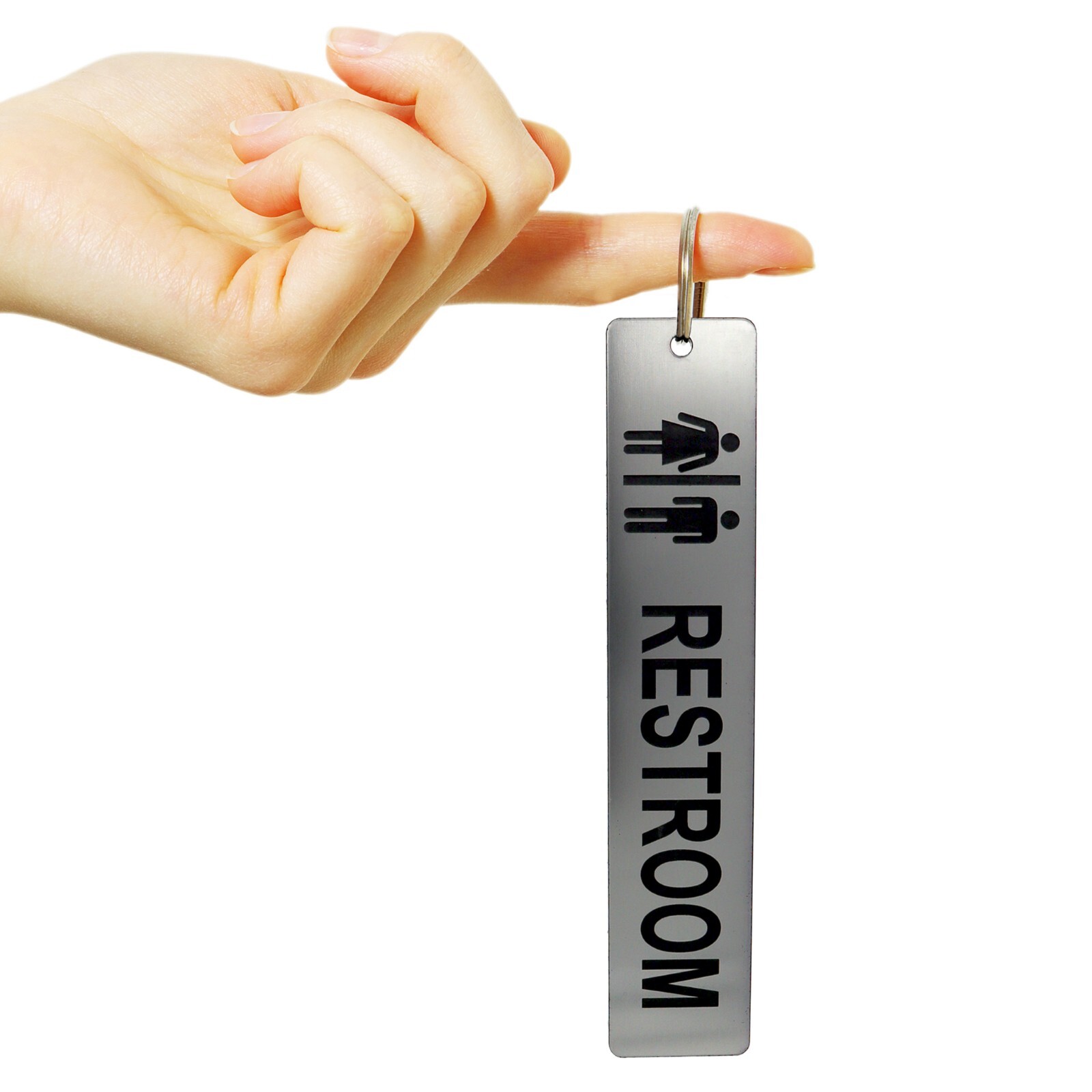 Silver Key Tag Jumbo Restroom Key Ring Office Hospitality Restaurant ...