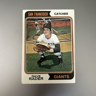DAVE RADER 1974 TOPPS AUTOGRAPHED SIGNED AUTO BASEBALL CARD | eBay