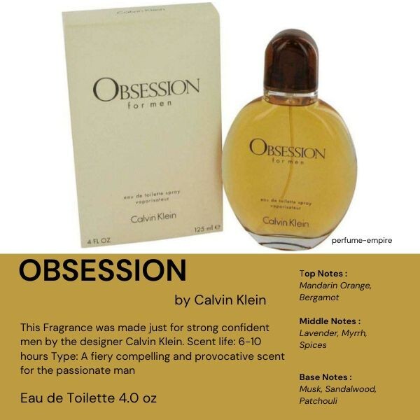 OBSESSION by Calvin Klein 4.0 oz 4 MEN edt Cologne New in Box ...
